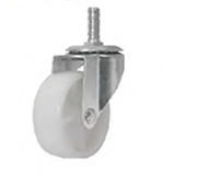 RUEDAS POLIPROPILENO BLANCAS , NEGRAS Y CON TORNILLO. – Todo Goma